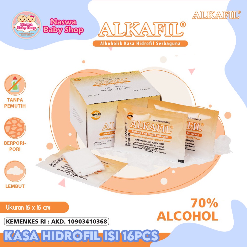 Jual Alkafil Kasa Hydrophil Alkohol isi 16pcs | Shopee Indonesia