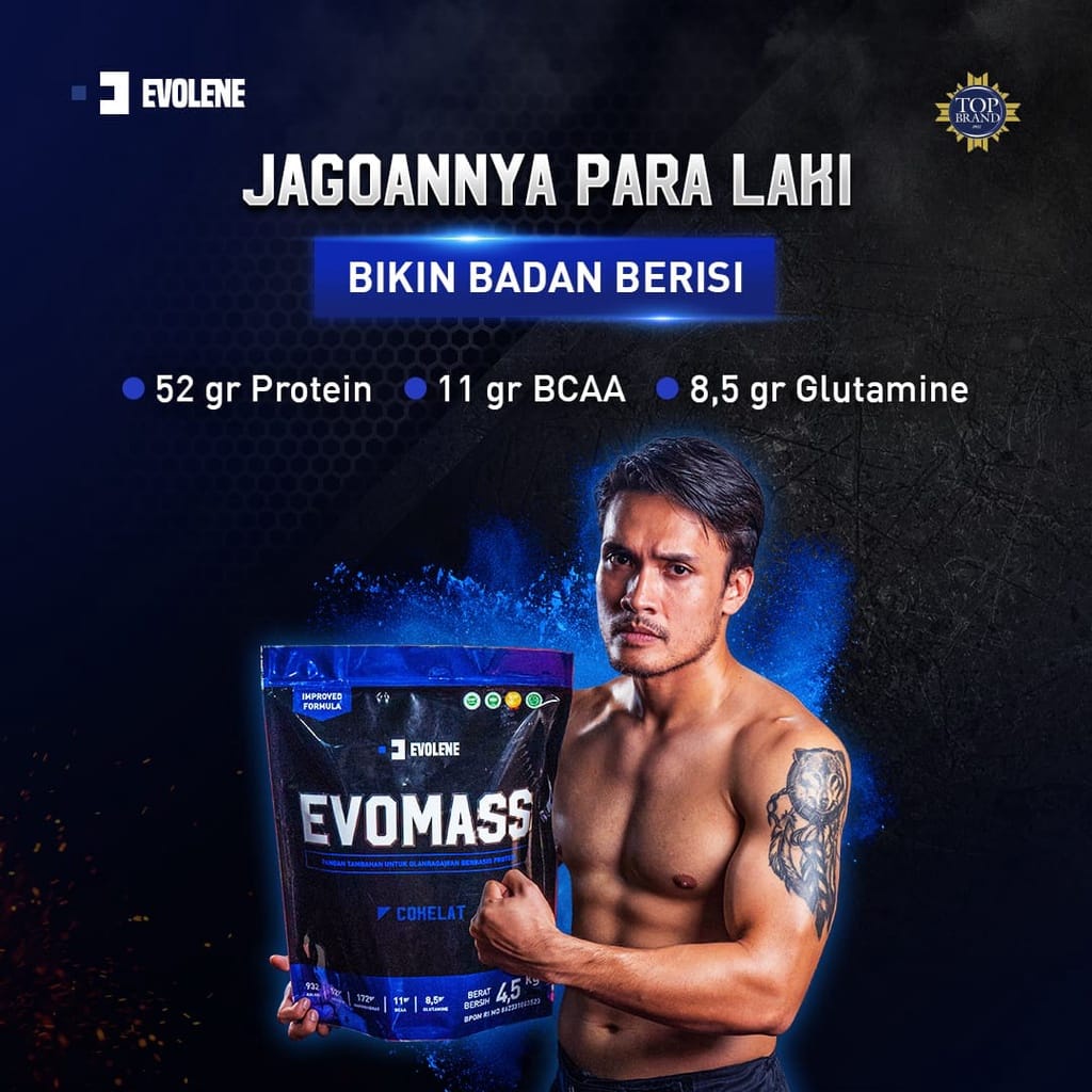 Jual EVO MASS 4,5 KG EVOLENE SUSU COKLAT MAS GAINER 4.5KG ORIGINAL ...