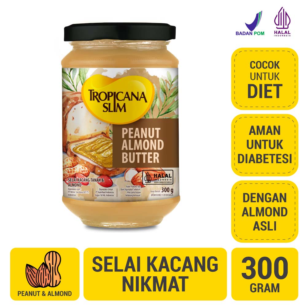 Jual Tropicana Slim Peanut Almond Butter / Royal Matcha Spread Jam 300 ...