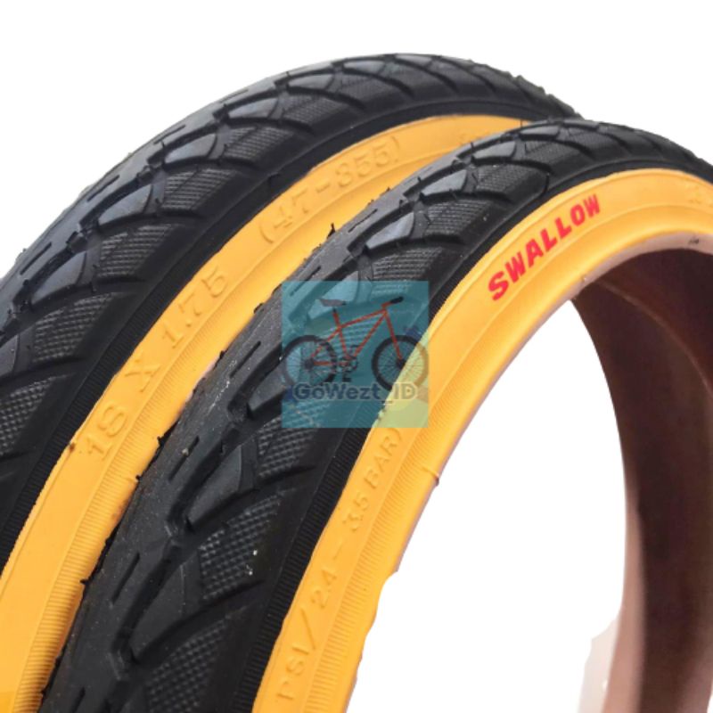 Jual Ban Luar Sepeda Ukuran 18 x 1.75 SWALLOW List Coklat Anak Mini BMX Lipat | High Quality ...