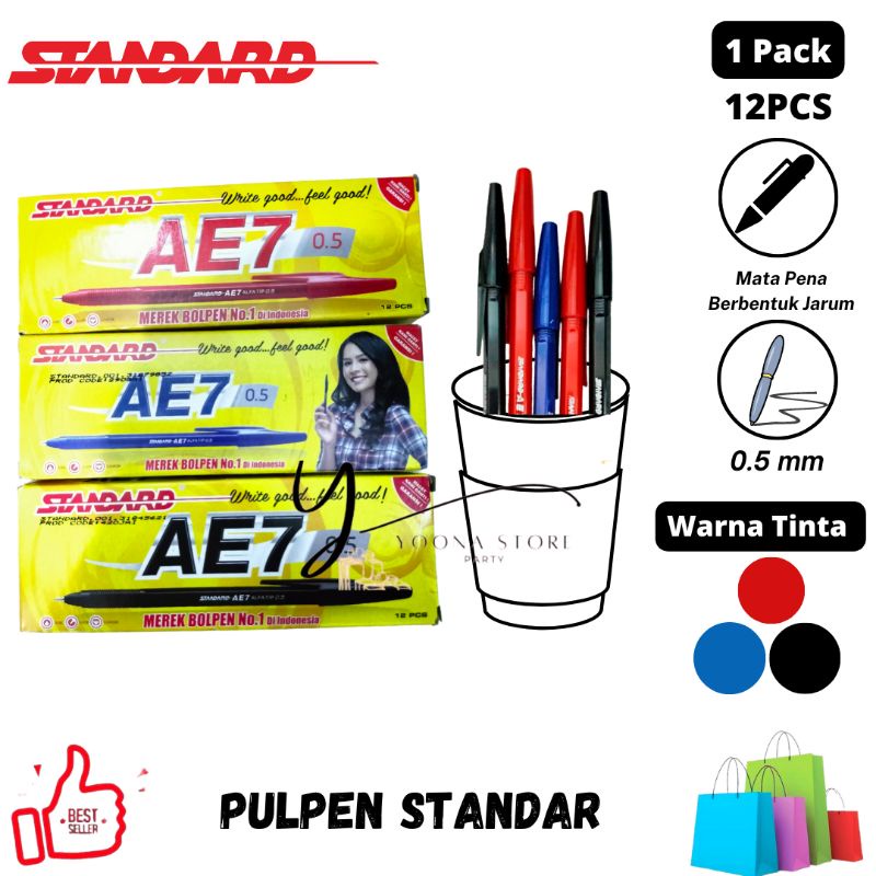 Jual PULPEN STANDART AE57 / BOLPOINT STANDART ( 12 PCS) | Shopee Indonesia