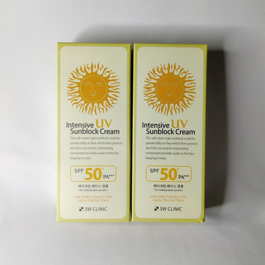 Jual 3W Clinic Intensive UV Sunblock Cream SPF 50+ PA+++ Sunscreen 70ml ...