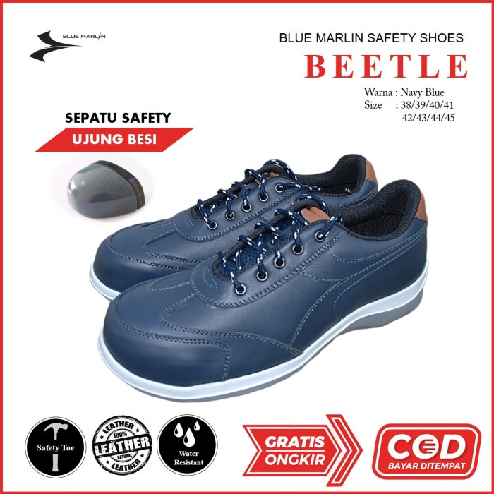Jual Safety Sepatu Kerja Safety Shoes Blumar Beetles Blue (Ada Besi ...