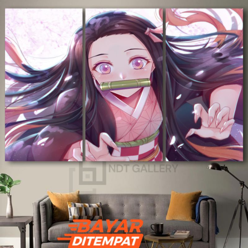 Jual NDT[15X30]3Pcs Hiasan Dinding Anime Nezuko Kamado Demon Slayer ...