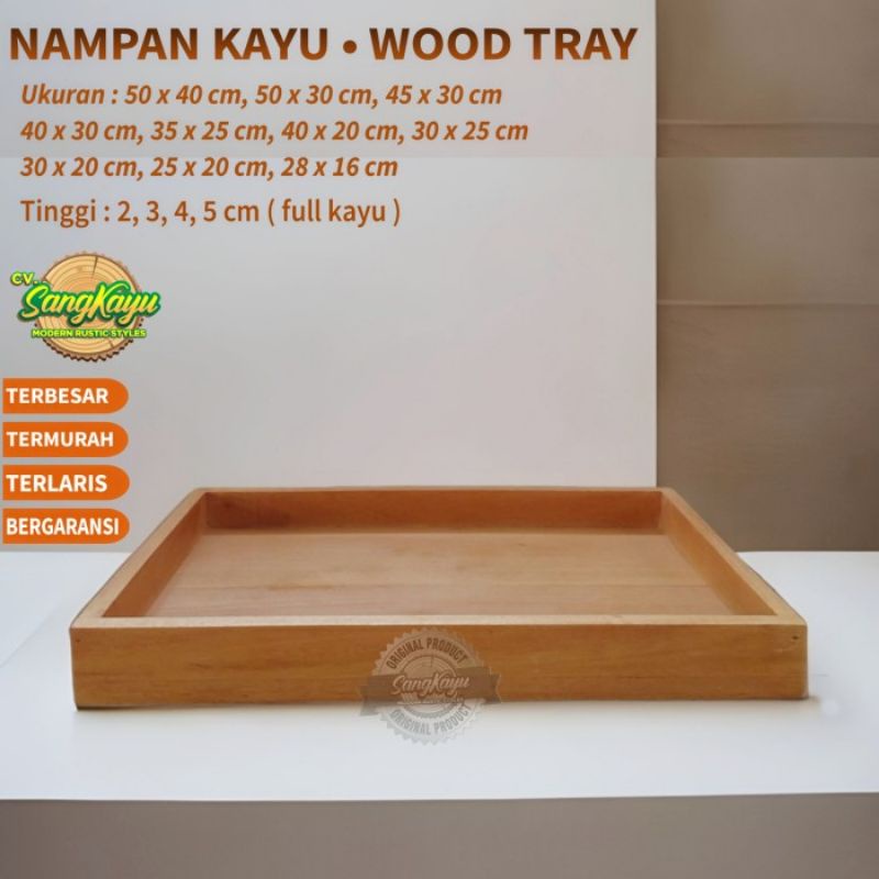 Jual Nampan kayu besar kotak kayu murah baki kayu Wood Tray full kayu ...