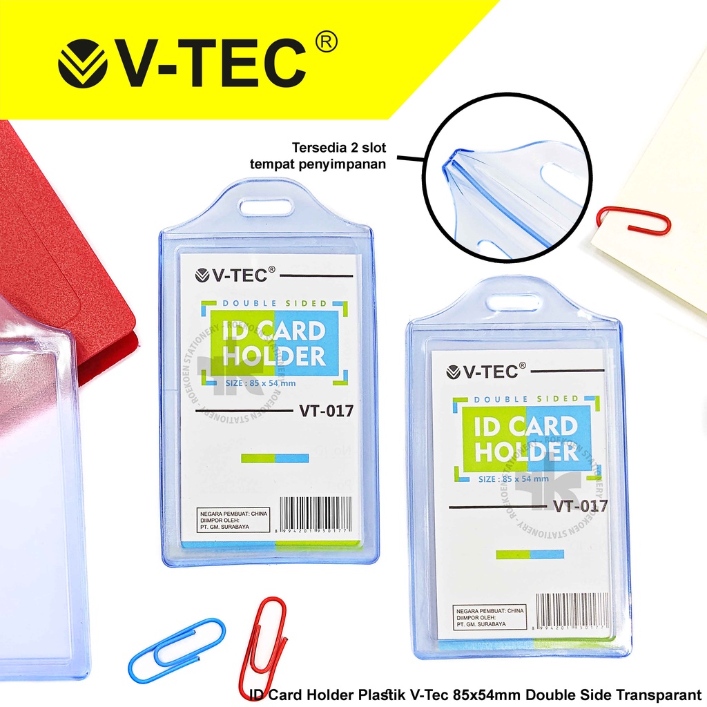 Jual V-Tec ID Card Holder Plastik 54x85mm Double Side Transparant | Shopee Indonesia