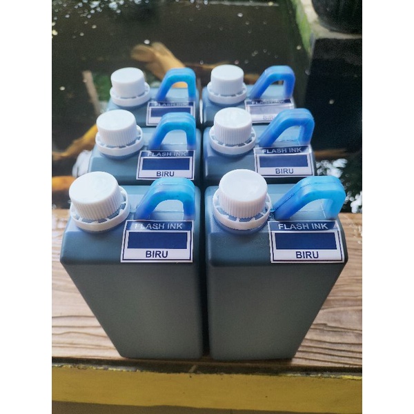 Jual tinta stampel flash khusus kertas ,warna biru ,isi 1 ltr | Shopee ...