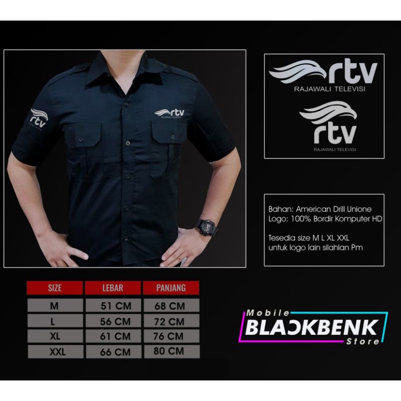 Jual Kemeja RTV seragam rajawali tv Jaket RTV custom | Shopee Indonesia