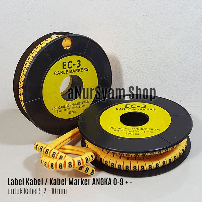 Jual Label Kabel EC3 / Kabel Marker EC-3 Angka 0-9 Symbol + - | Shopee ...