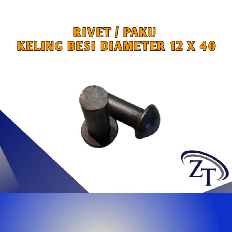 Jual Rivet Paku Keling Besi Diameter 12 Panjang 40 | Shopee Indonesia