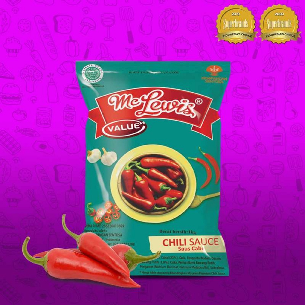 Jual MC LEWIS CHILI SAUCE VALUE 1kg / Saus Cabe 1kg | Shopee Indonesia