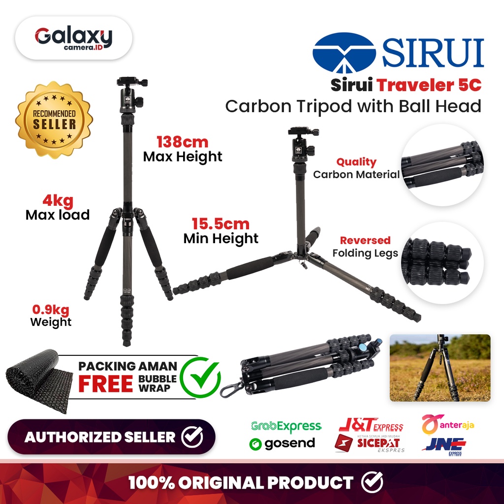 Jual Sirui Traveler 5C Carbon Tripod With 3T-35 Ball Head Sirui 5 C ...