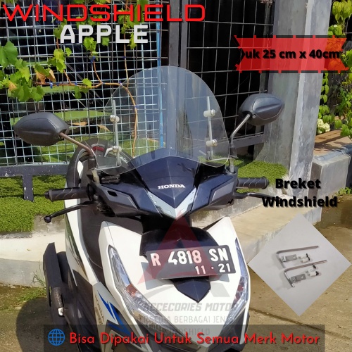 Jual Windshield Scoopy Uk. 25cm Model Apple Windshield Winsil Tameng ...