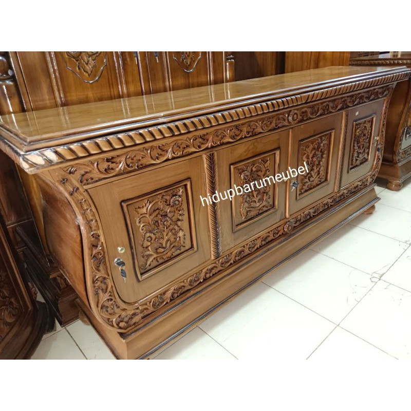 Jual Bufet Jati Biola Jepara / Meja Bupet Biola / bupet tv kayu jati ...