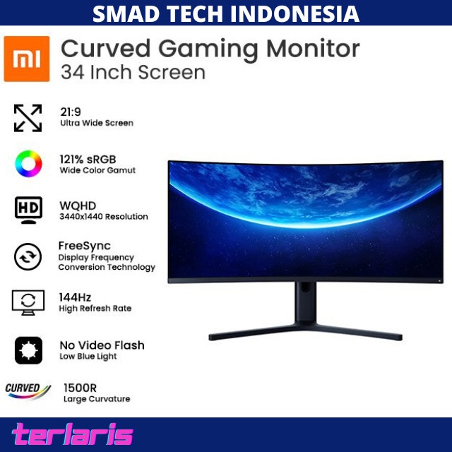 Jual Layar Curved Gaming Monitor 34 Inch Ultrawide 1440p 144Hz PC ...