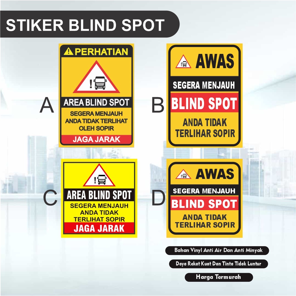 Jual Stiker blind spot kendaraan bermotor sticker mobil safety ...
