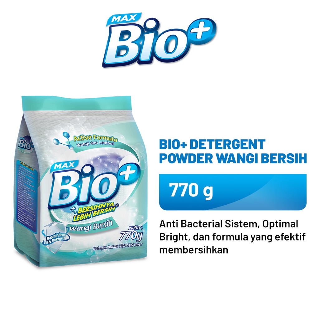 Jual Bio+ Detergent Powder Wangi Bersih 770 g | Shopee Indonesia