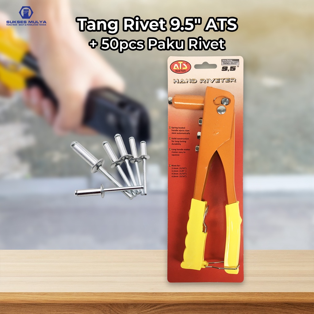 Jual PAKET HEMAT EKONOMIS TANG RIVET ATS + PAKU RIVET SIP isi 50pcs ...