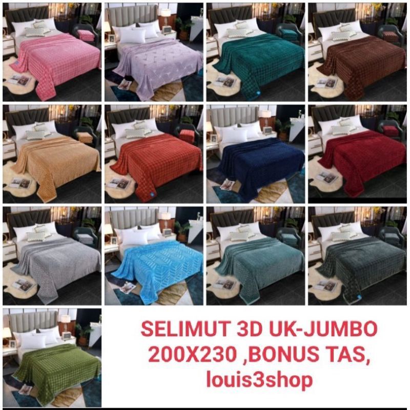 Jual Selimut polos jumbo 200 x 230 bahan poliester lembut dan nyaman di ...