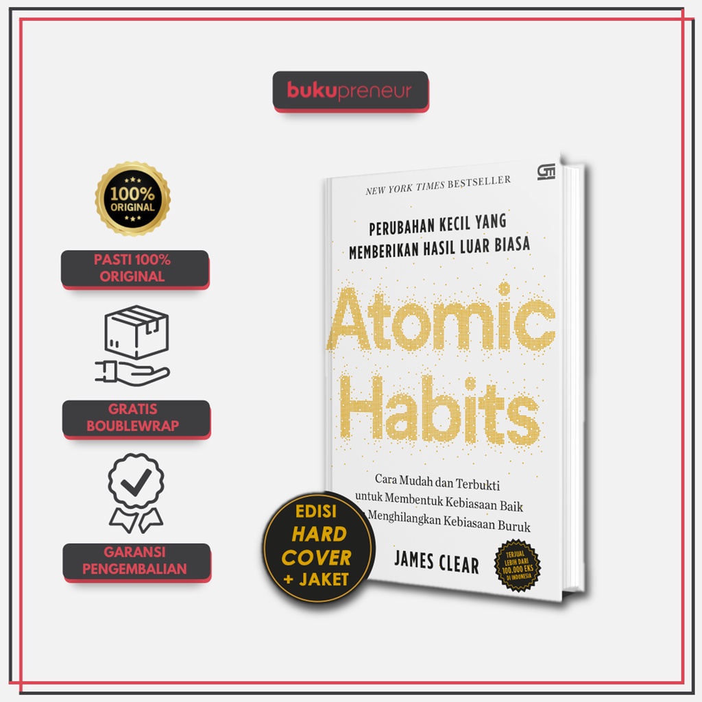 Jual Bukupreneur - Atomic Habits - James Clear HARD COVER Bahasa ...