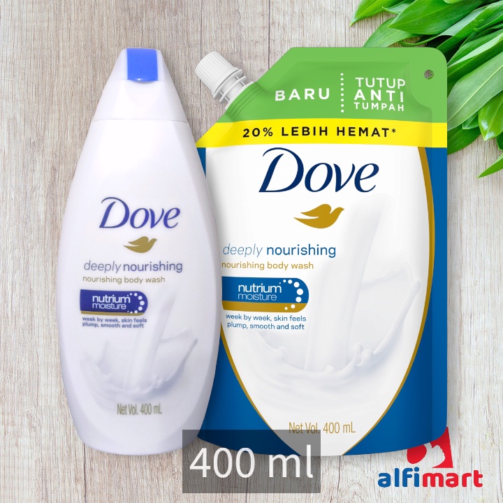 Jual Dove Deeply Nourishing Body Wash refill & bottle 400ml 400 ml ...