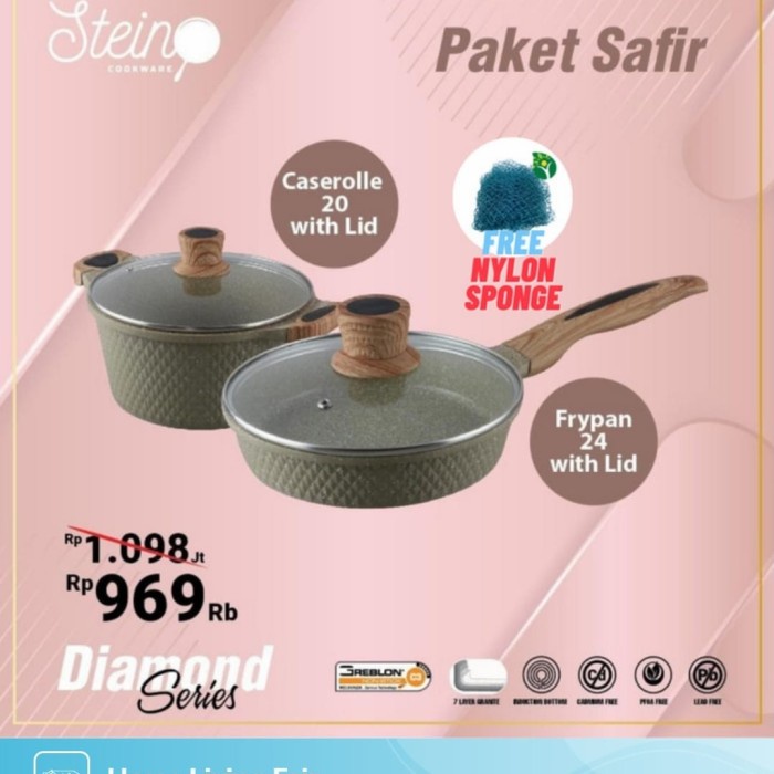 Jual Paket Safir Stein Cookware Diamond Series Steincookware Original ...