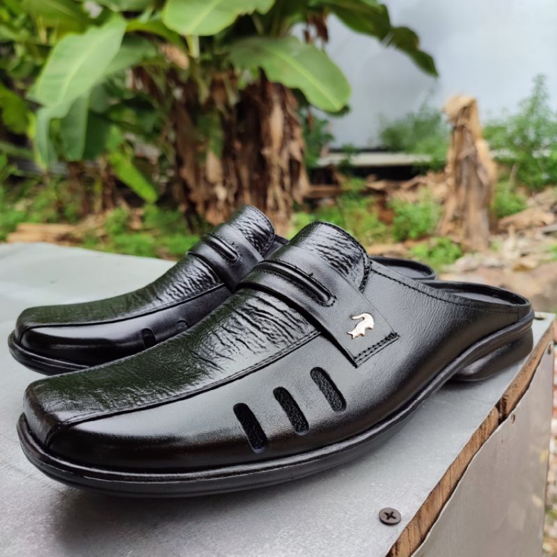 Jual selop bustong kulit fantopel pria kulit asli Sepatu kantor kulit ...