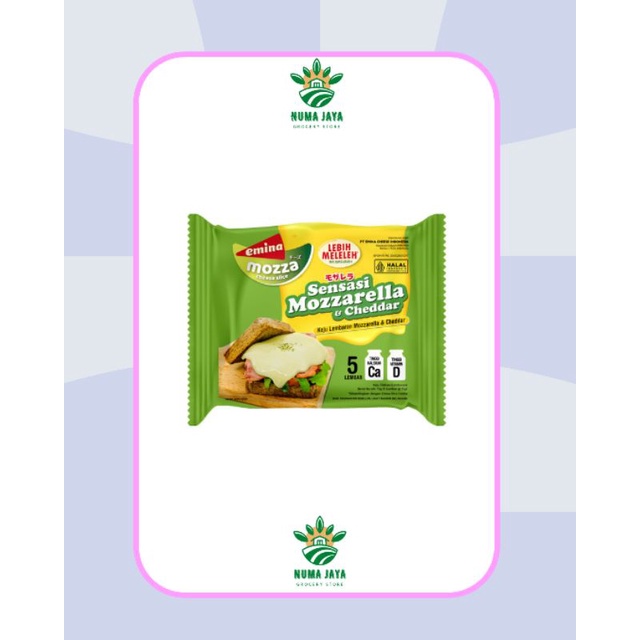Jual Mozzarella Cheese 5's x 15gr Slice / Keju Mozzarela 5 Lembar Emina ...
