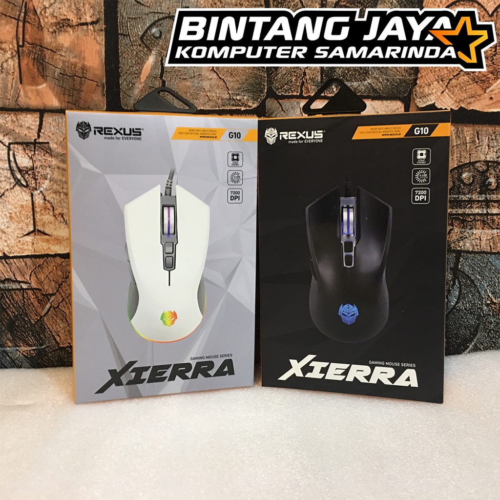 Jual Mouse Gaming USB Rexus XIERRA G10 - Black & White | Shopee Indonesia