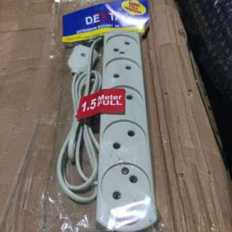Jual Stop Kontak Colokan Listrik Gepeng 5 Lubang + Kabel 1,5 Meter Full ...