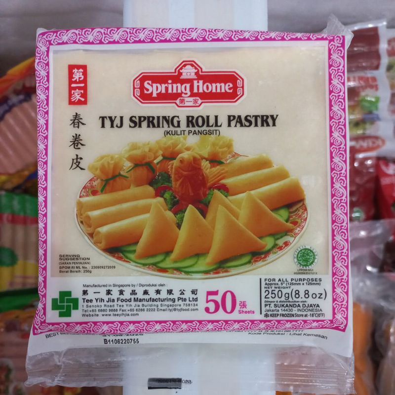 Jual TYJ Spring Roll Pastry Kulit Pangsit 50 Lembar 250g | Shopee Indonesia