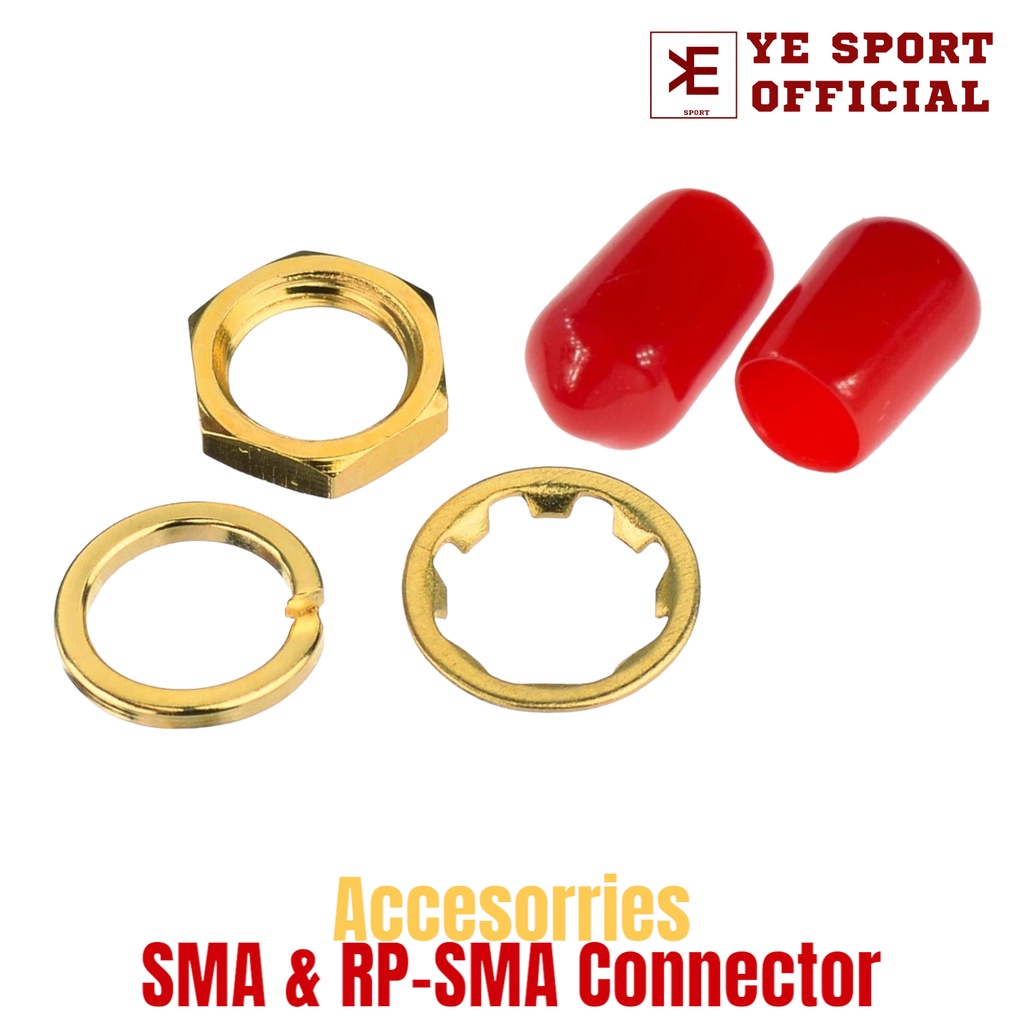 Jual Mur Plat Kuning Nut Lock Washer for RP SMA RPSMA Antenna Wifi ...
