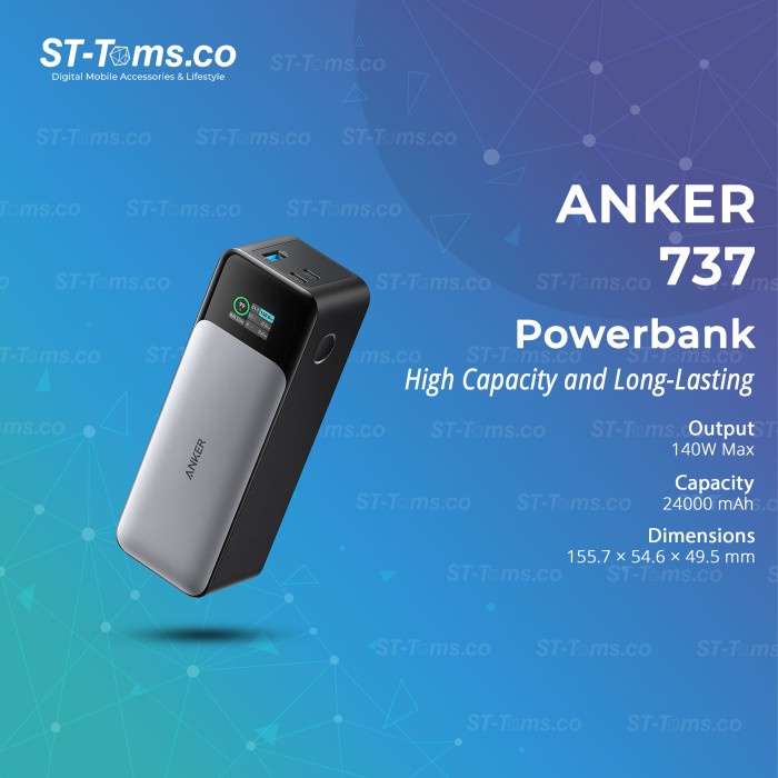 Jual Anker 737 Power Bank gen2 PowerCore 24K 24000mAh 2 Type-C 1 USB- A1289 | Shopee Indonesia