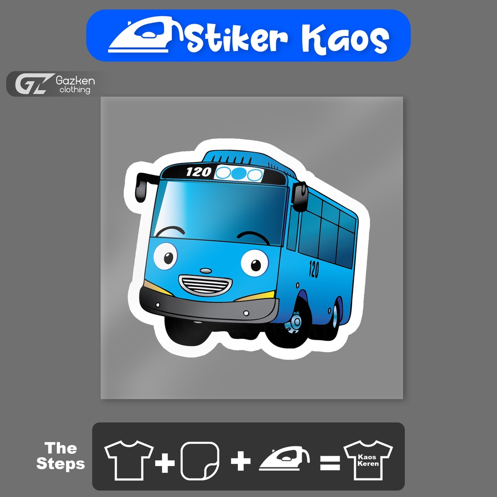 Jual Stiker Kaos Tayo The Little Bus Sticker Sablon Tempelan Baju ...