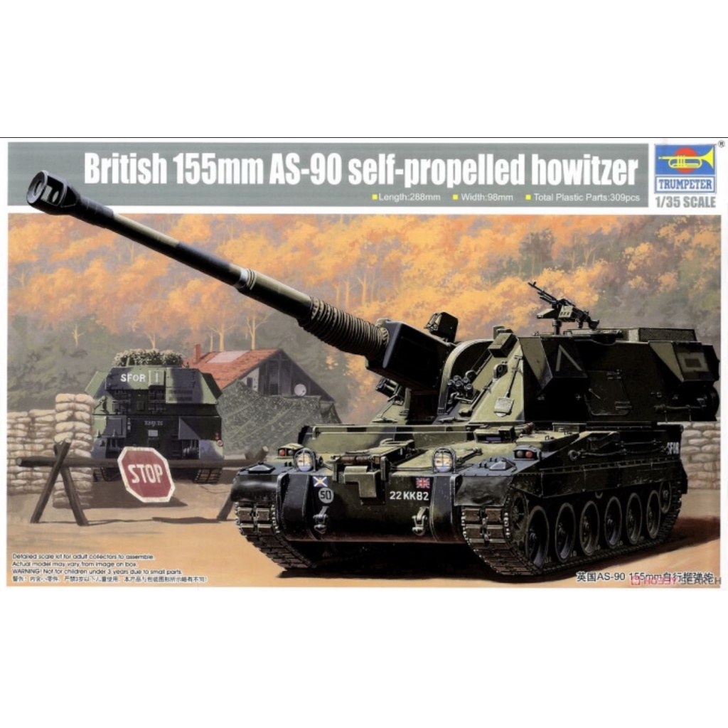 Jual British AS-90 155 mm Self-propelled Howitzer Skala 1:35 Trumpeter ...