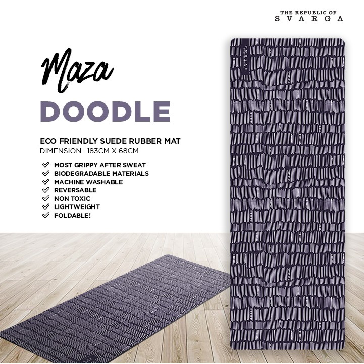 Jual Yoga Mat | Matras Yoga Svarga 1mm / 3mm Maza Suede Mat - Doodle ...