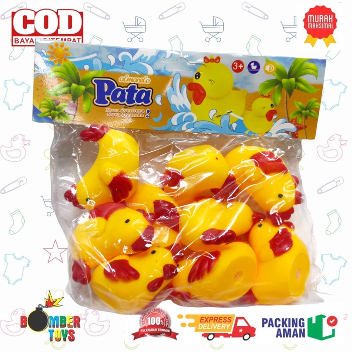 Jual MAINAN ANAK BEBEK AYAM JAGO KARET SUARA NYARING KADO PUFF BAYI SNI ...