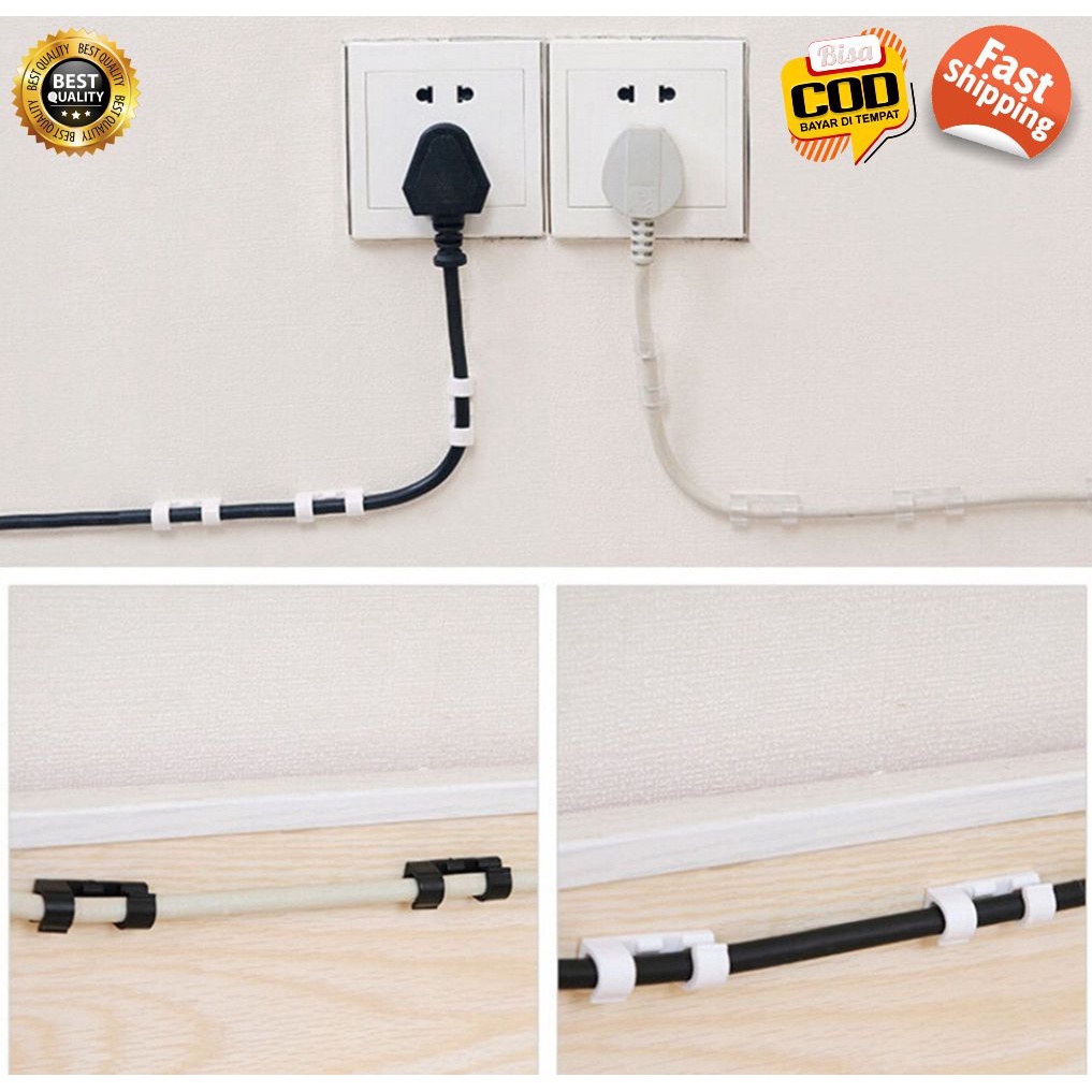 Jual Klip Kabel Manajemen Cable Clip Organizer Penjepit Management Cord ...