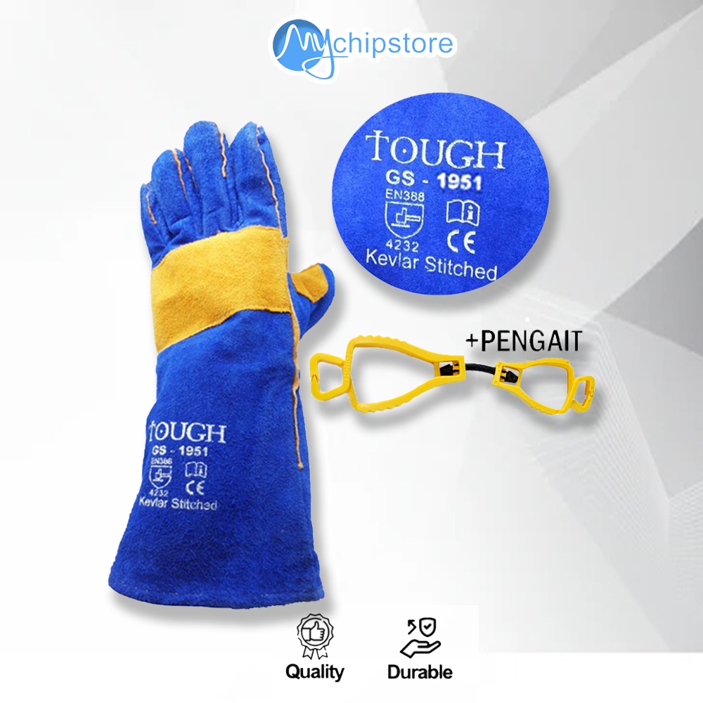 Jual Sarung Tangan Kulit LAS Tebal 16INCH TOUGH GS 1951 | Shopee Indonesia