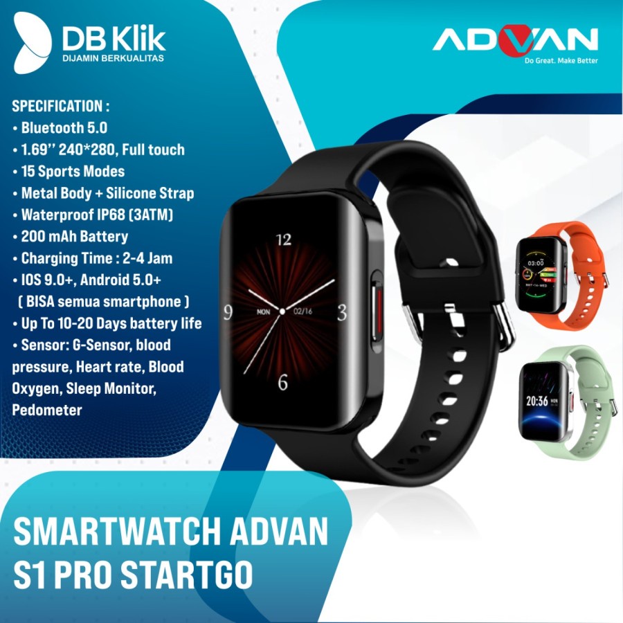 Jual Smartwatch ADVAN STARTGO S1 PRO 1.69” IPS Screen - ADVAN S1 Pro ...