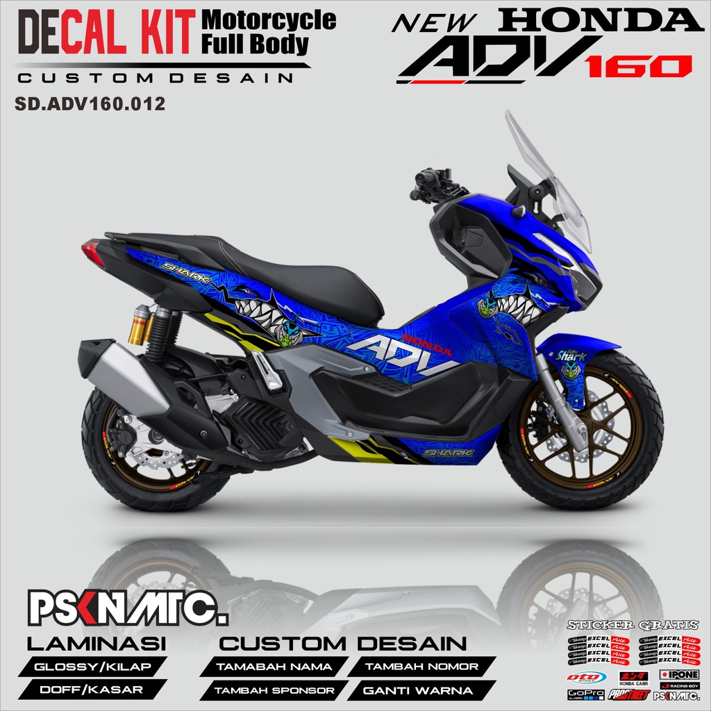 Jual Decal ADV 160 - Dekal Stiker Striping Fullbody Fullblok List HONDA ...