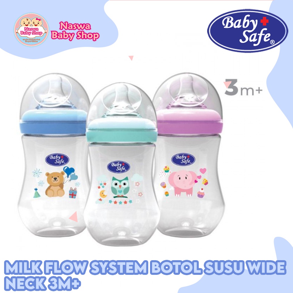 Jual Baby Safe Milk Flow System Botol Susu Wide Neck 3m+ | Shopee Indonesia