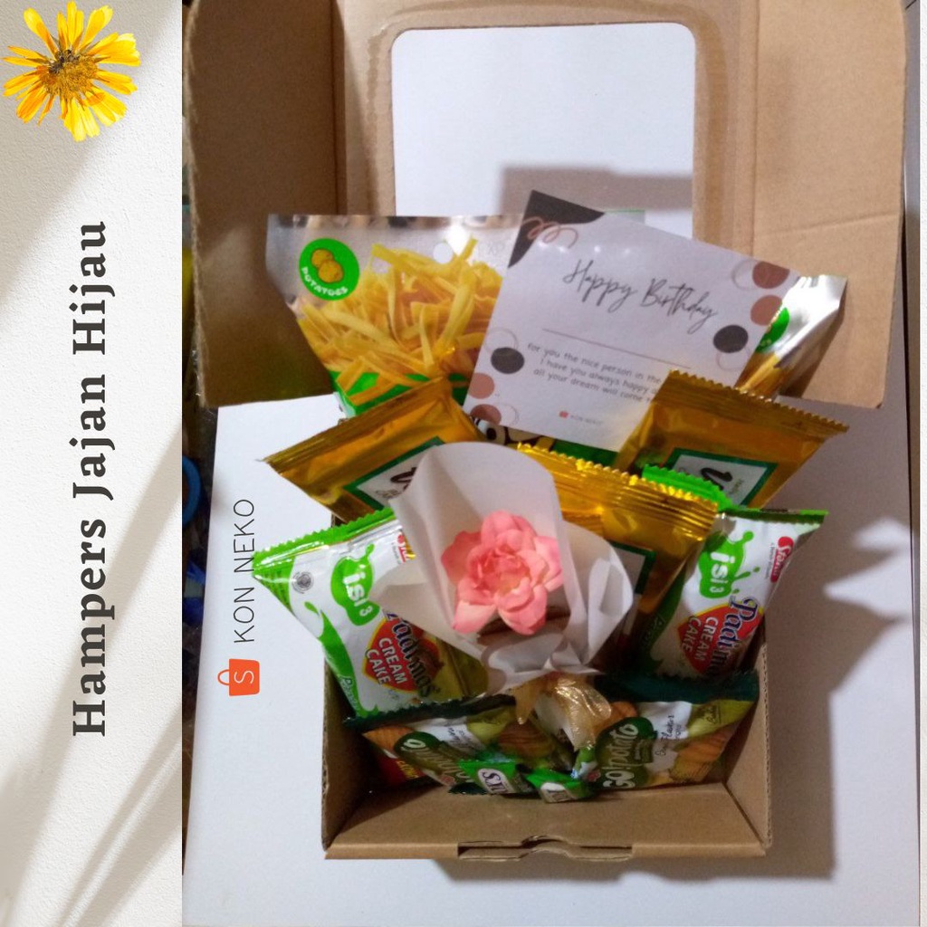 Jual HAMPERS JAJAN HIJAU / HAMPER JAJAN / GIFT BOX / SNACK BOX / KADO ...