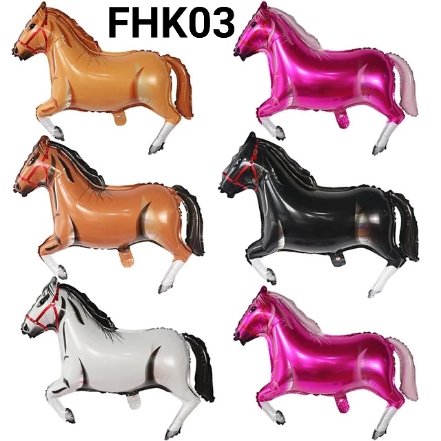 Jual FHK03 Balon foil hewan binatang farm animal kuda horse zebra ...