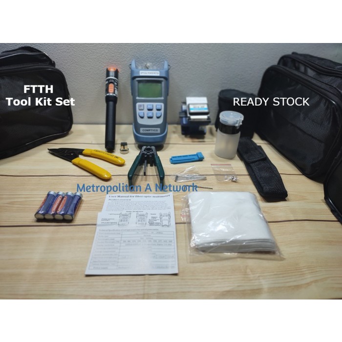 Jual FTTH Tool Kit SET OPM VFL Cleaver FO Fiber Optik Toolkit TAS ...