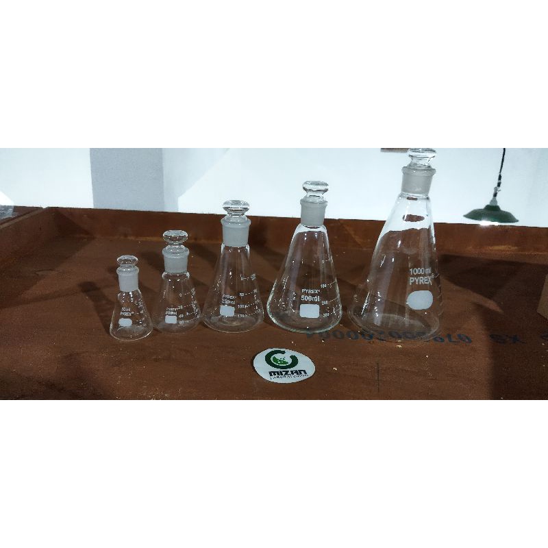 Jual Erlenmeyer tutup + asah pyrex 50 ml dan 100 ml | Shopee Indonesia