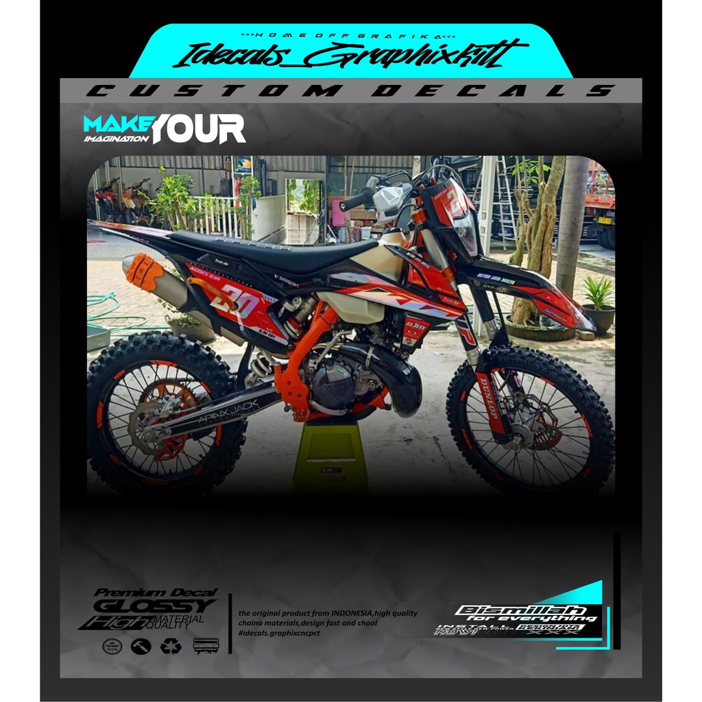 Jual 00446 sticker decals fullbody ktm 250 tema garis orange gastrack ...