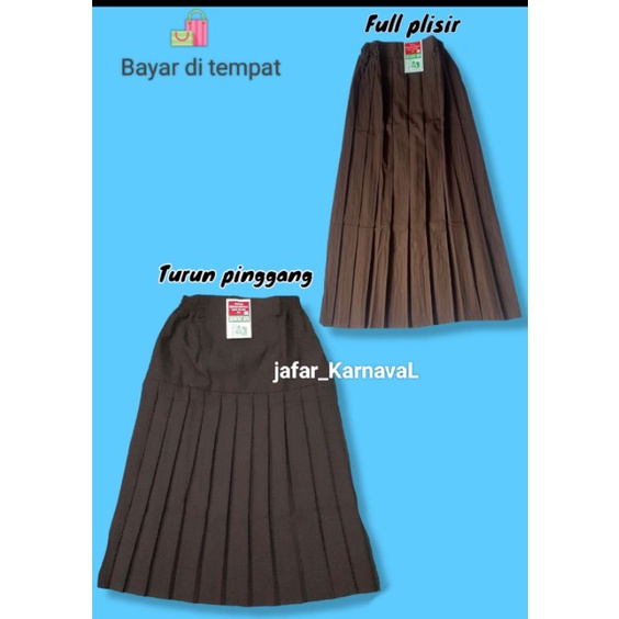 Jual SERAGAM SEKOLAH ROK PANJANG PRAMUKA COKLAT SD, SMP ,SMA REMPEL LIPIT TURUN PINGGANG ...