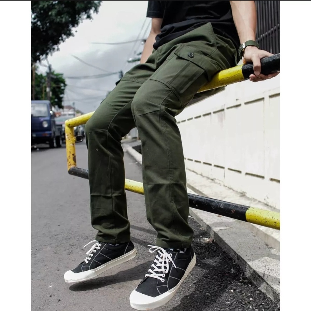 Jual CELANA CARGO PANJANG PRIA ARMY PINGGANG KARET CARGO KANTONG BANYAK | Shopee Indonesia