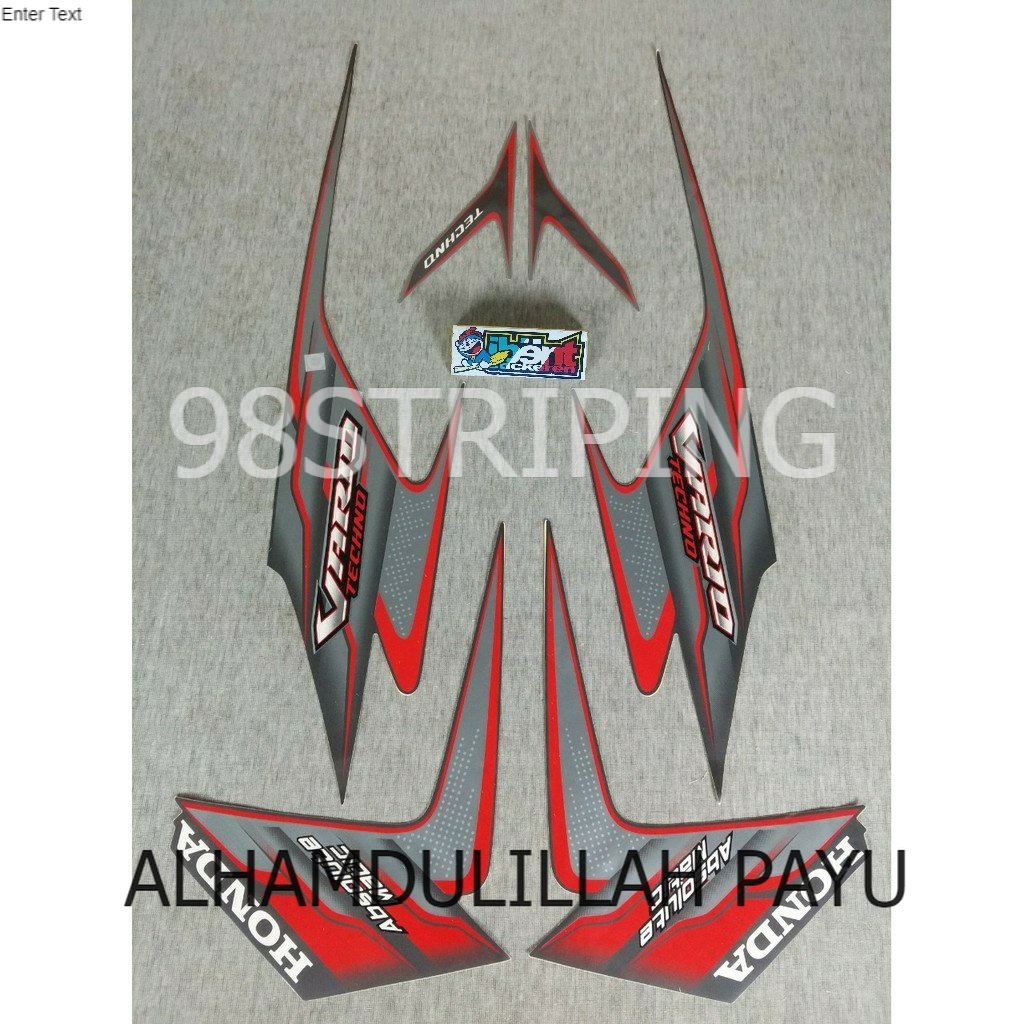 Jual STRIPING LIS STANDAR ORI HONDA VARIO TECHNO 110 MERAH SILVER PUTIH ...